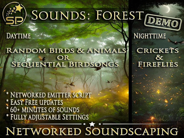 Second Life Marketplace - [SP] Sounds: Forest (Day/Night) (DEMO)
